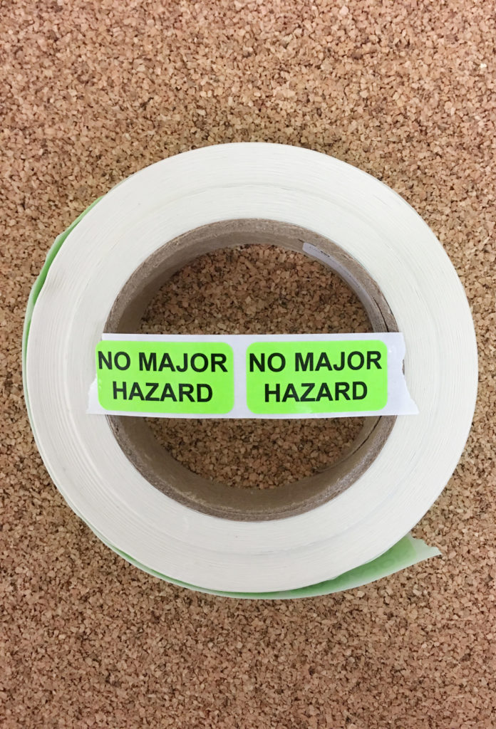 “No Major Hazard” Sticker – Stanford Environmental Health & Safety